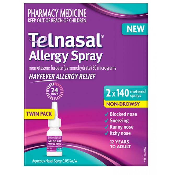 Buy Telnasal Allergy Spray 140 Dose Twin Pack (2 x 140 Doses) Online ...