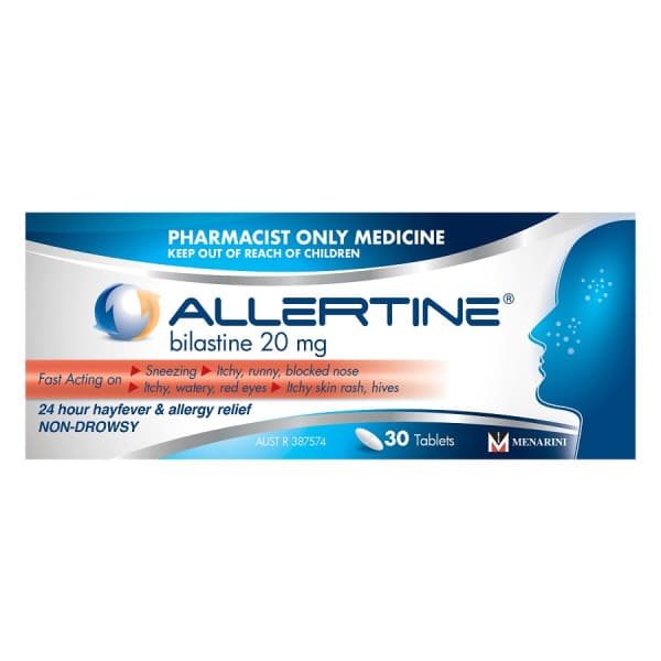 Buy Allertine Bilastine 20mg 30 Tablets S3 Online