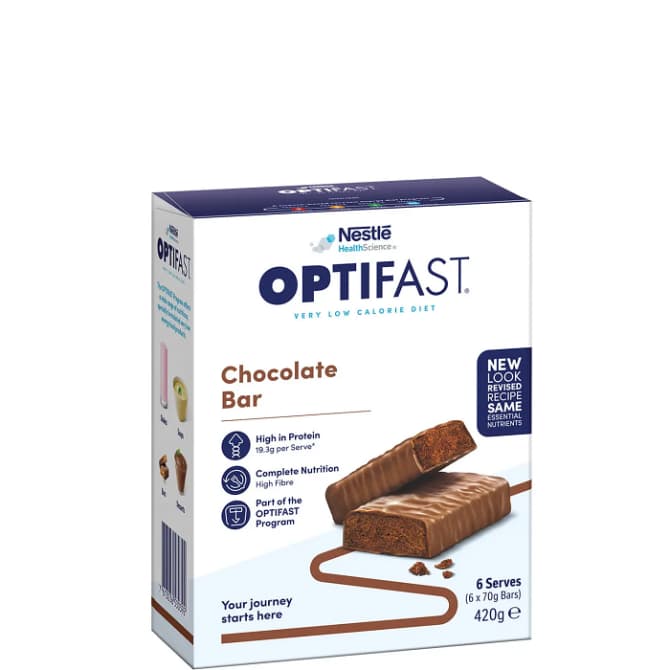Buy Optifast VLCD Bar Chocolate 6 Pack 420g Online