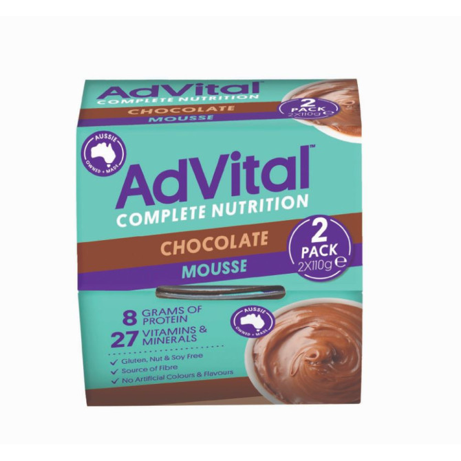 Buy Advital Chocolate Mousse Nutritionally Complete Twin Pack 120g Online