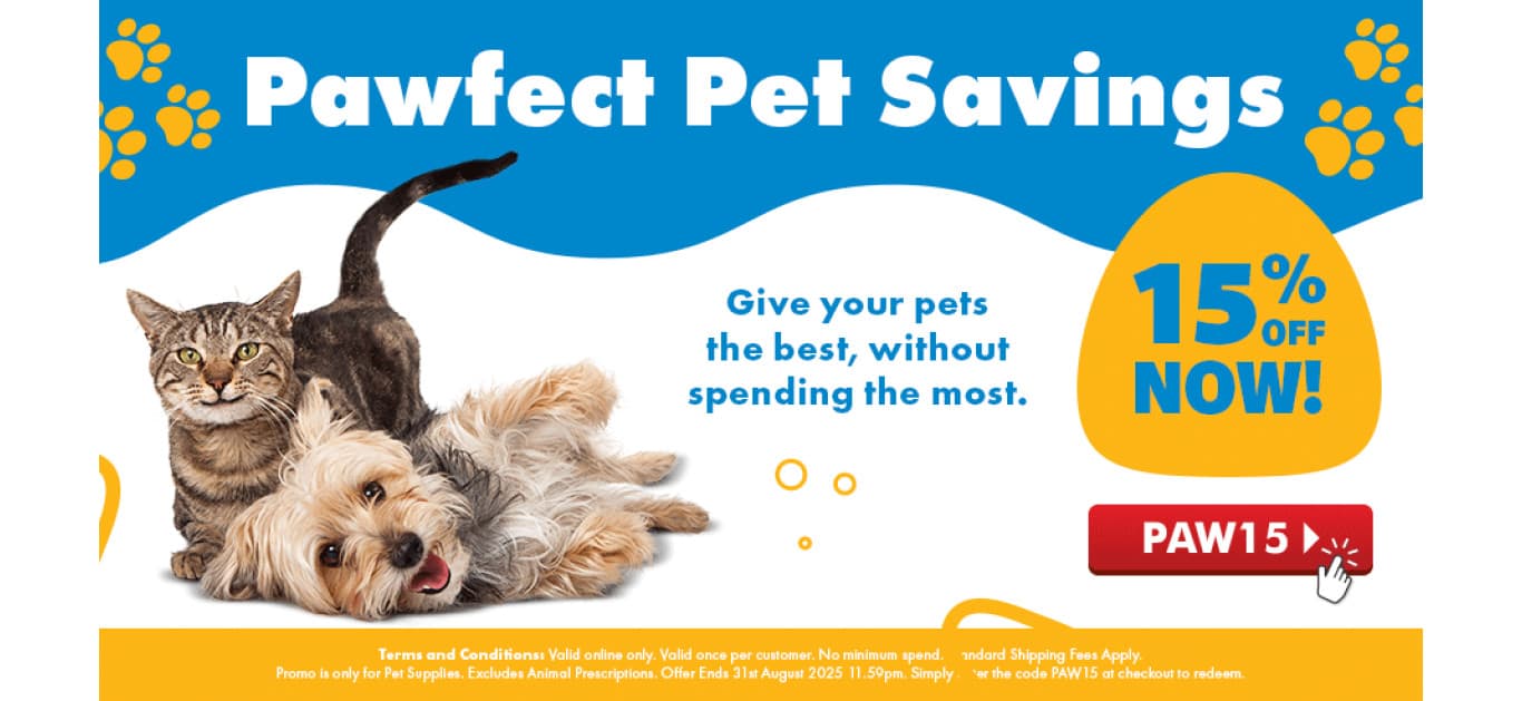 Pet Health Promo | 15% Off Pet Supplies