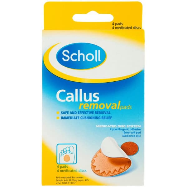 Buy Scholl Callus Removal Pads 4 Medicated Discs Online | Chempro Chemists