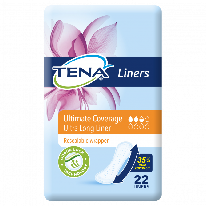 Buy Tena Liners Ultimate Coverage Ultra Long Liner 22 Pack Online ...