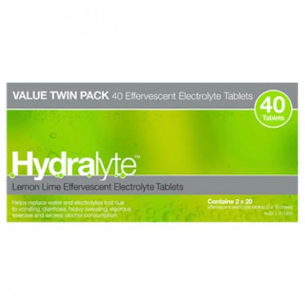Buy Hydralyte Lemon Lime Effervescent Electrolyte Tablets 40 Pack ...