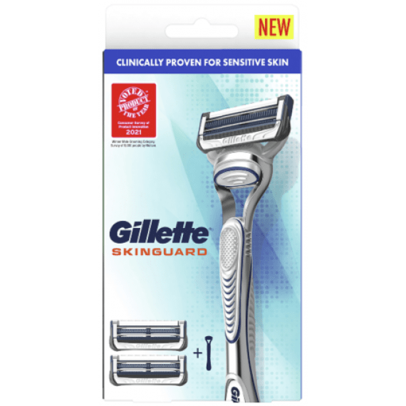 Buy Gillette Skinguard Razor Handle + 2 Cartridges Online | Chempro ...