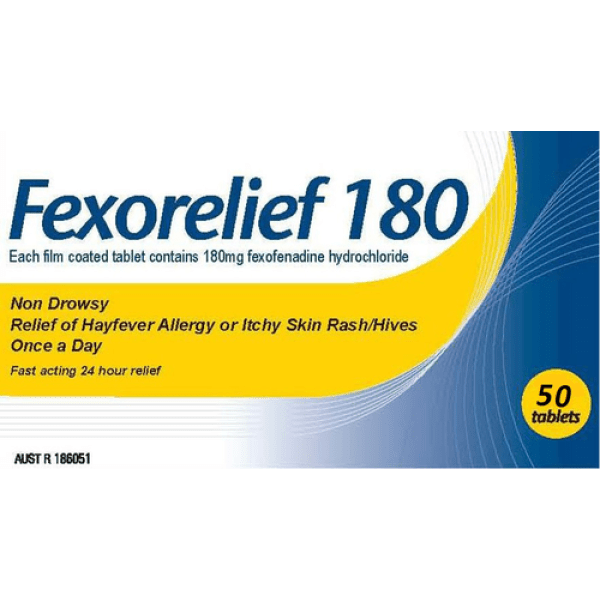 Buy Pharmacy Action Fexorelief 180mg 50 Tablet Blister Online