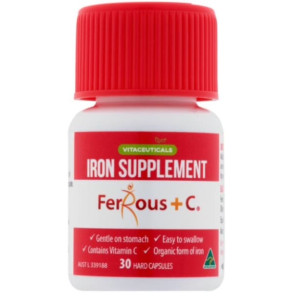 Buy Vitaceuticals Ferrous Plus C Iron Supplement 30 Capsules Online