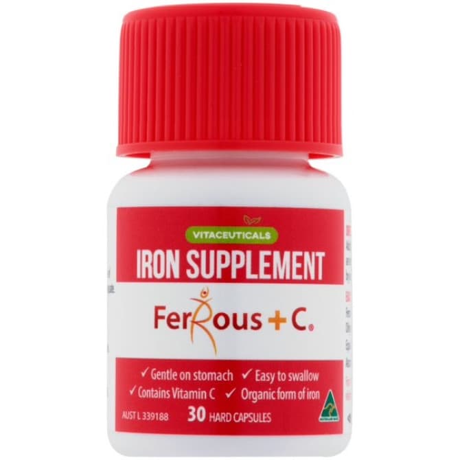Buy Vitaceuticals Ferrous Plus C Iron Supplement 30 Capsules Online
