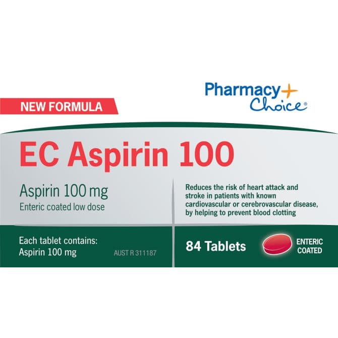 Buy Pharmacy Choice EC Aspirin 100mg Tablet 84 Online