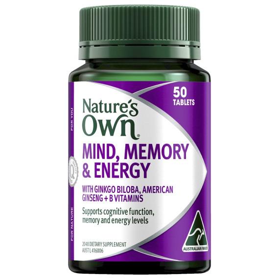 Buy Natures Own Mind Memory and Energy 50 Tablets Online