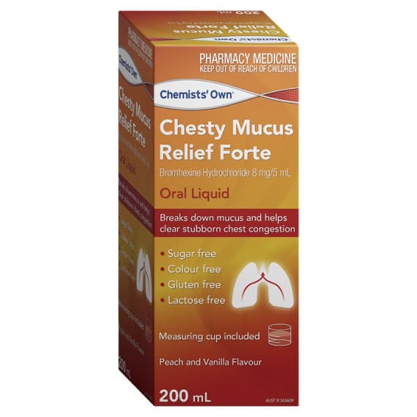 Buy Chemists Own Chesty Mucus Relief Forte 200ml 1 Bottle Online