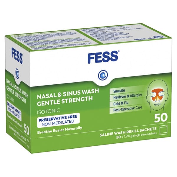 Buy FESS Nasal And Sinus Wash Refill Gentle Strength 50s Online