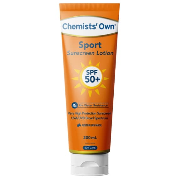 Buy Chemists Own Sport Sunscreen Lotion SPF50 plus 200ml Online
