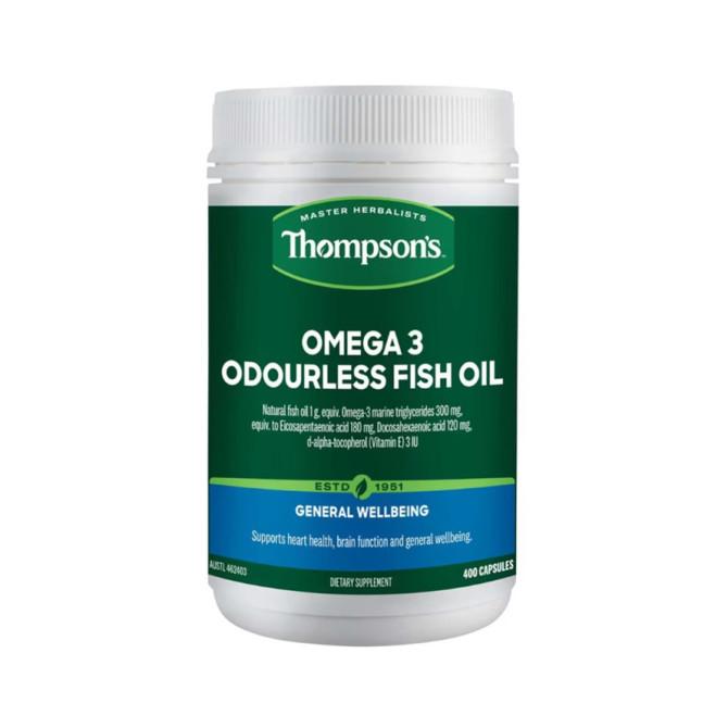 Buy Thompsons Omega 3 Odourless Fish Oil 400 Capsules Online