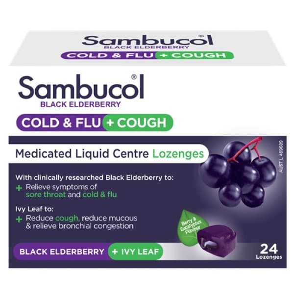 Buy Sambucol Black Elderberry Cold and Flu Plus Cough Medicated Liquid ...