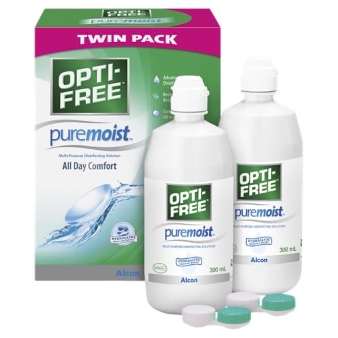 Buy Opti Free PureMoist Contact Lens Solution Twin pack 300ml x 2 Online