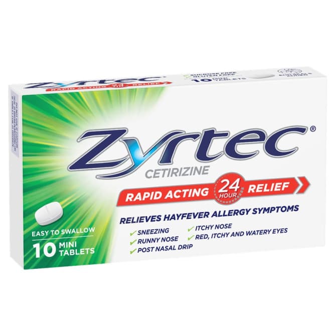 Buy Zyrtec 10mg 10 Tablets Online
