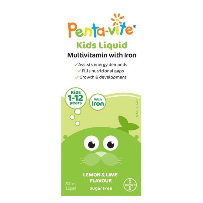 Buy Pentavite Multivitamin With Iron Oral Liquid Kids 200ml Online ...