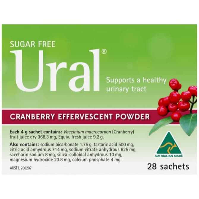 Buy Ural Effervescent Powder Cranberry 4g 28 Packs Online | Chempro ...