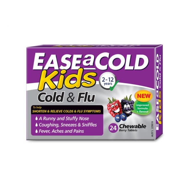 Buy Ease A Cold Kids Cold & Flu 24 Chewable Tablets Online | Chempro ...