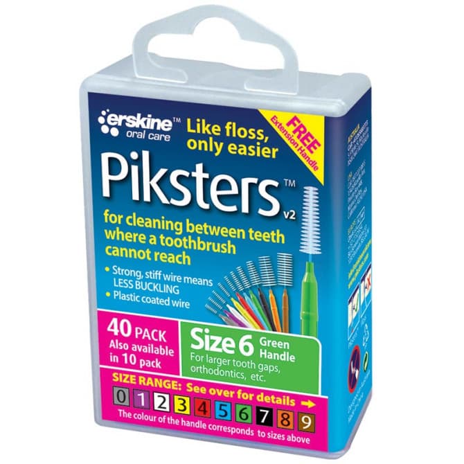 Buy Piksters Size 6 Green 40 Pack Online | Chempro Chemists