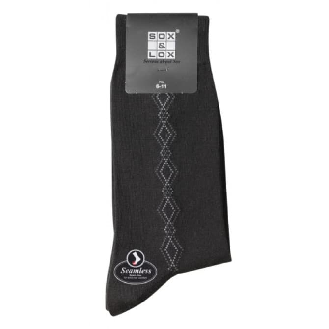 Buy Sox & Lox Mens Fine Business Socks w/ Seamless Toe Black Size 6-11 ...