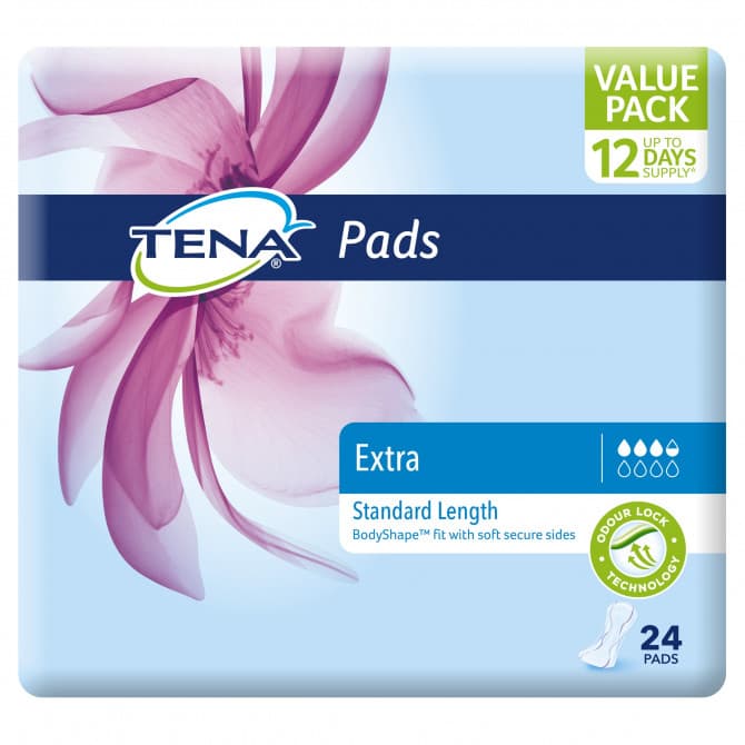 Buy Tena Pads Extra Standard Length 24 Pack Online