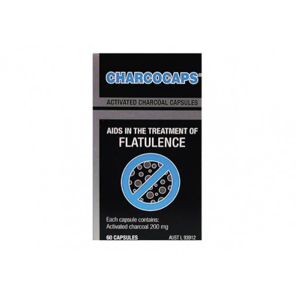 Buy Charcocaps Activated Charcoal 200mg 60 Capsules Online