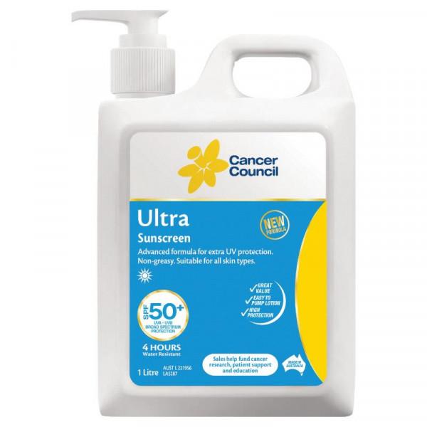 Buy Cancer Council Ultra Sunscreen 50+ 1 Litre Online | Chempro Chemists