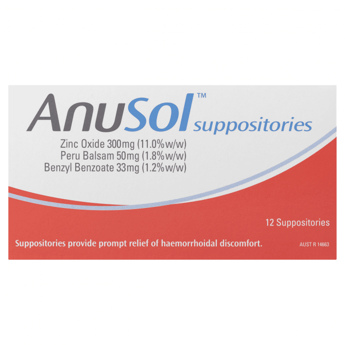 Buy Anusol Suppositories 12 Pack Online | Chempro Chemists