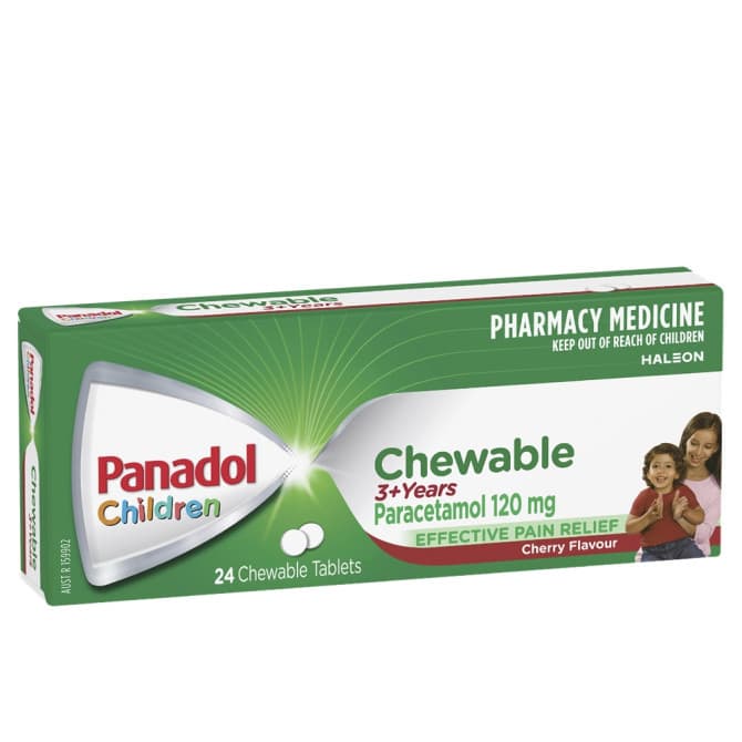 Buy Panadol Children Chewable Tablets 3 Plus Years Cherry Flavour 24 ...