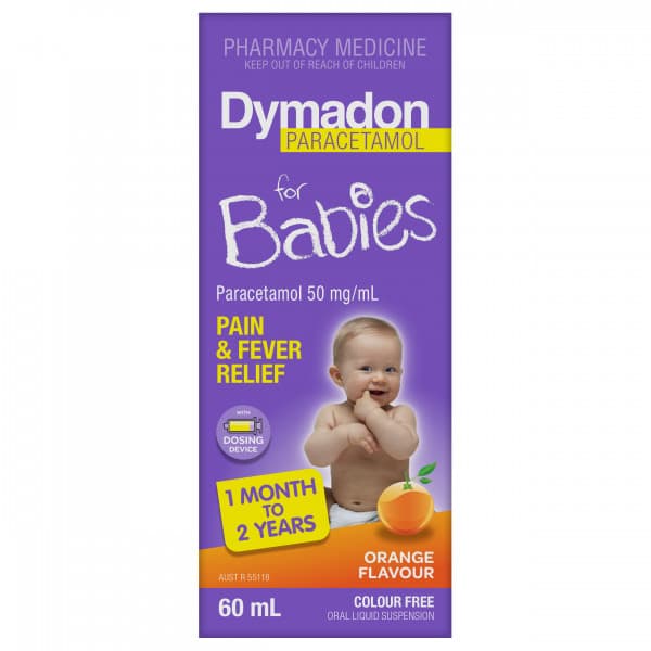 Buy Dymadon for Babies 1 Month to 2 Years Colour Free Orange 60ml ...