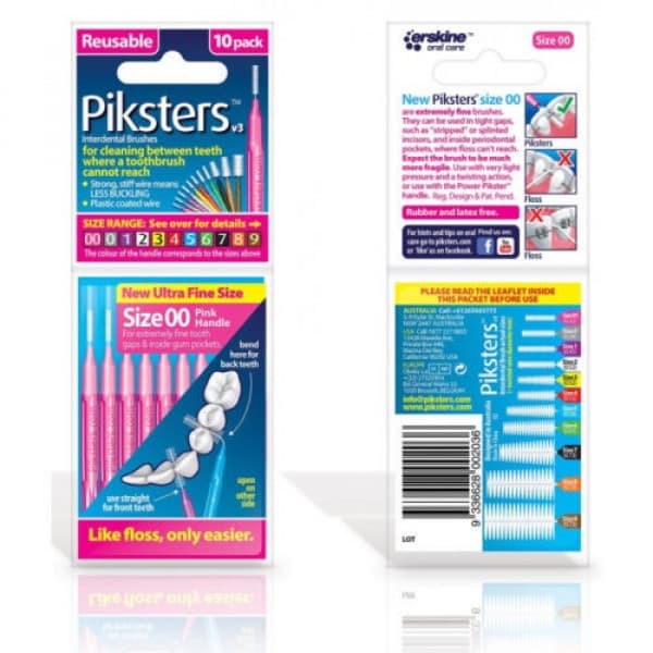 Buy Piksters Interdental Brushes Size 00 Pink 10 Pack Online