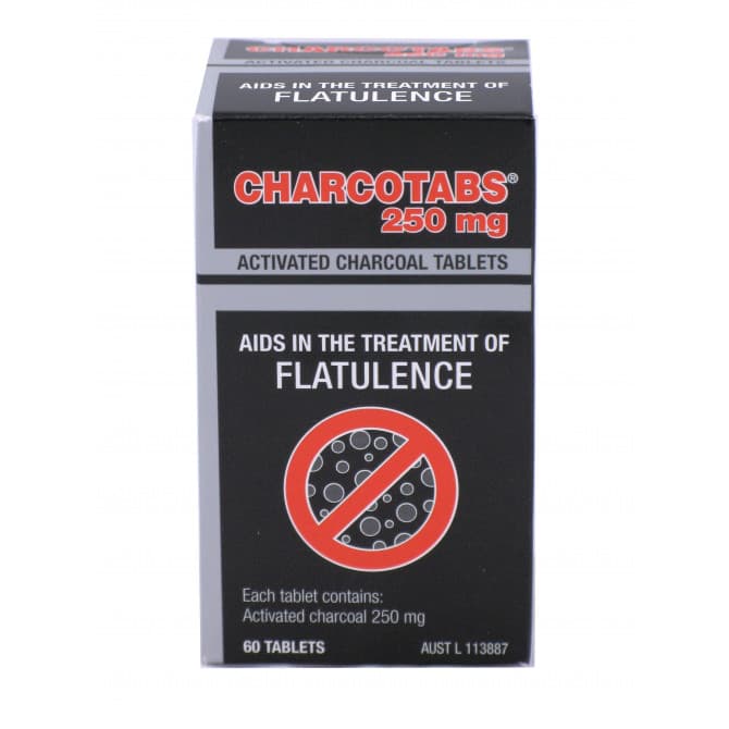 Buy Charcotabs Activated Charcoal 250mg 60 Tablets Online