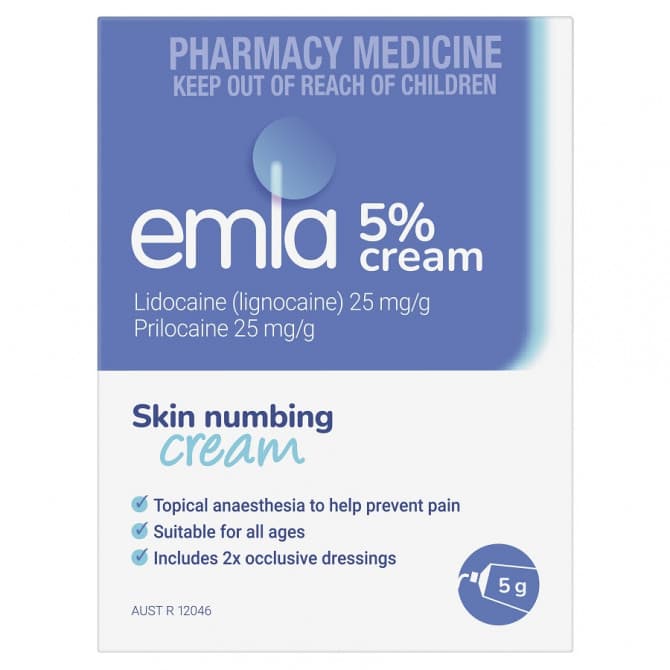 Buy Emla 5% Cream 1 x 5g (with 2 dressings) Online | Chempro Chemists