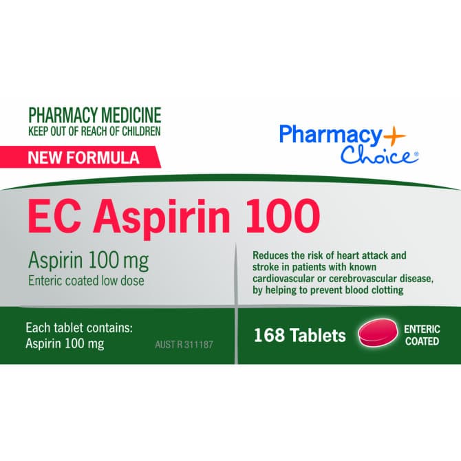 Buy Pharmacy Choice EC Aspirin 100 168 Tablets Online