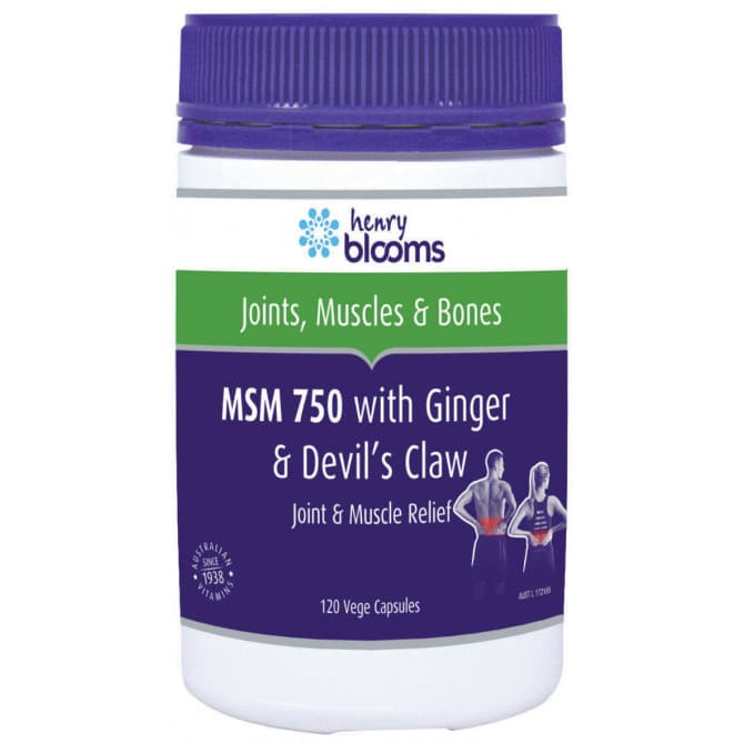 Buy Henry Blooms MSM 750 with Ginger & Devil’s Claw 120 Capsules Online ...