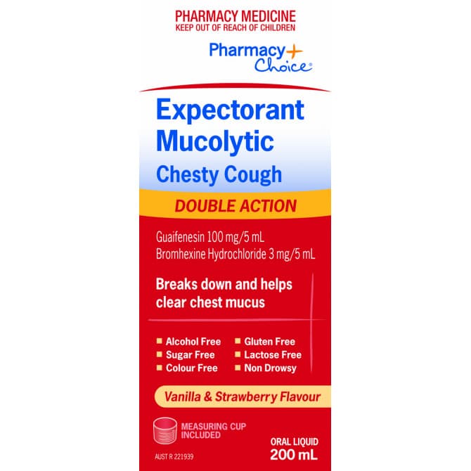 Buy Pharmacy Choice Expectorant Mucolytic Chesty Cough 200ml Online