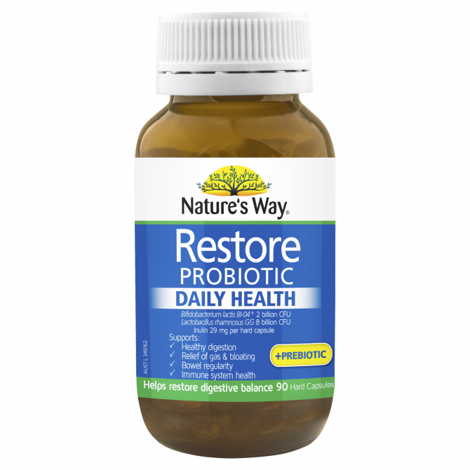 Buy Natures Way Restore Probiotic Daily Health 90 Capsules Online